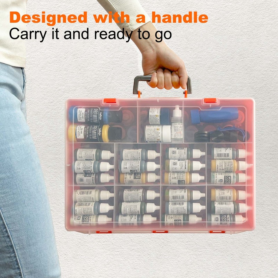 Evemodel Model Paint Pigment Bottle Storage Suitcase Dual-layer ...
