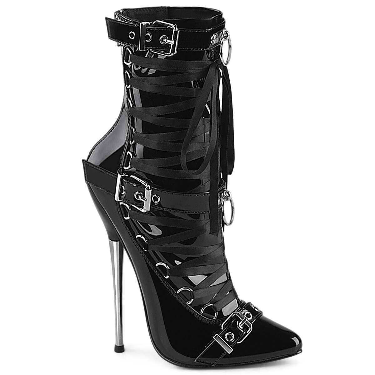 Black Corset Lace Up Ballet Toe High Heels Mens Drag Dominatrix Ankle ...