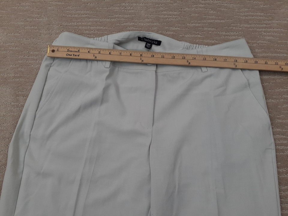 Chadwicks Pants Womens 18W Beige Pleat Front Straight Leg High Rise ...