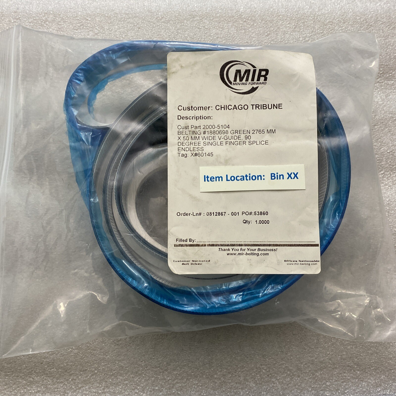 Green V-Guide Conveyor Belt with Center Rubber Rib Part # 1880698 | eBay