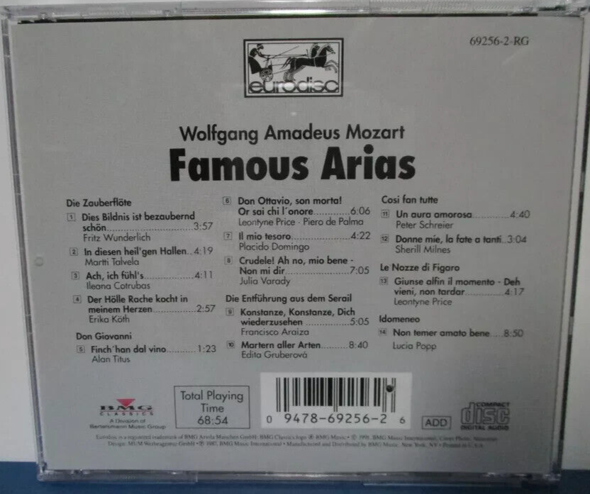 Mozart: Famous Arias - Audio CD | eBay