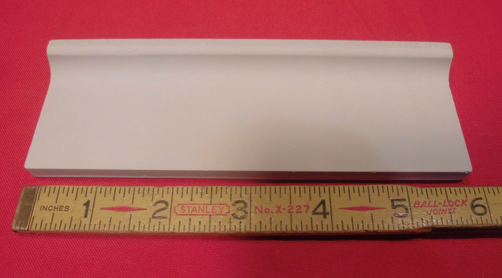 1 pc. Vintage White: Glossy 2" X 6" Ceramic Radius Bullnose Tile; Mud ...