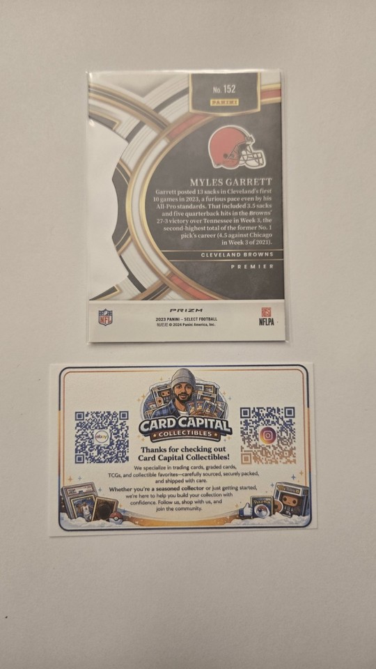 2023 Panini Select - Premier Level Myles Garrett #152 Black & Red Prizm ...