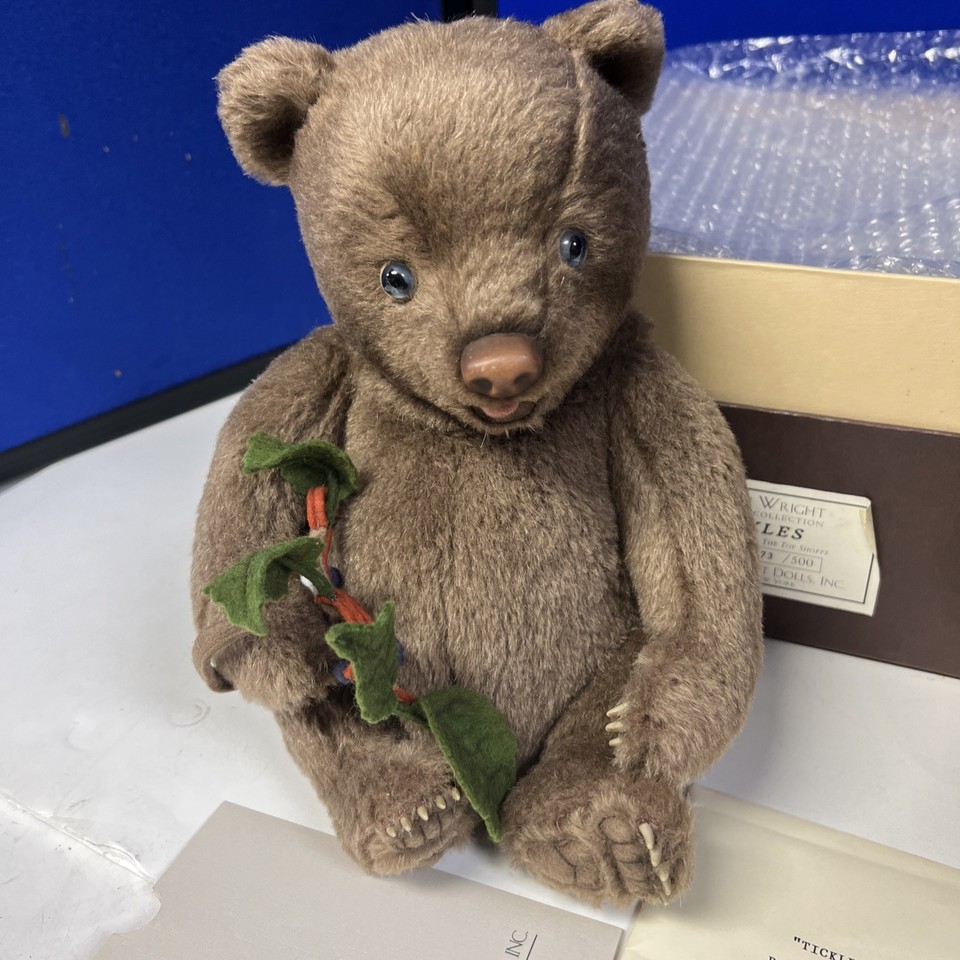 R John Wright 12” "Tickles" Baby Brown Bear COA Adorable | eBay