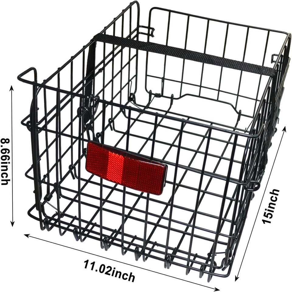 Folding Rear Bike Basket, Quickly Release Metal Bicycle Rack Cargo ...