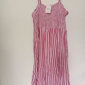 Raviya Womens Tiered Striped Dress C Pink L | eBay
