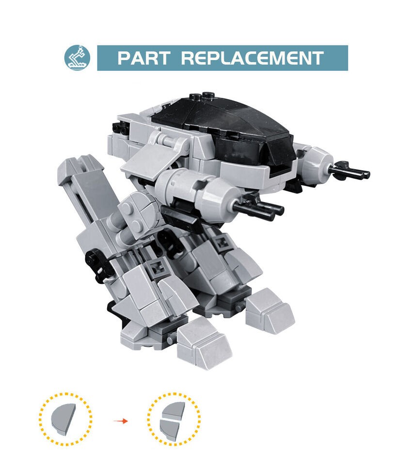 ED-209 Mech Robot Model Building Blocks MOC Bricks Set Figures ...