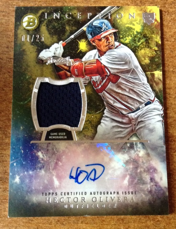 2016 Bowman Inception Hector Olivera Autographed Jersey 1/25 EBAY 1/1 ...