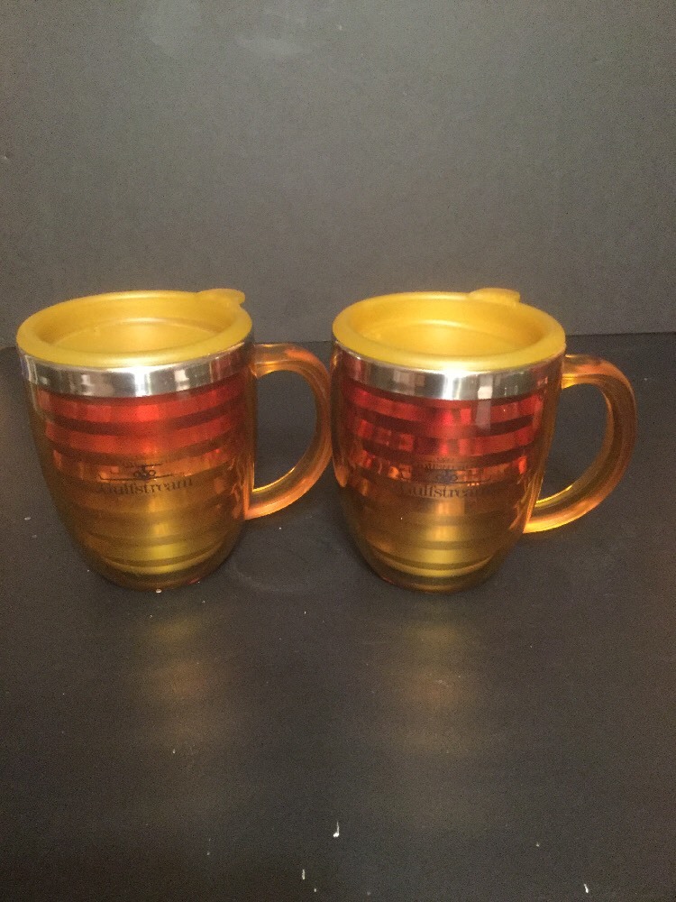Set Of Gulfstream Jet Ceramic Coffee Mug Cup Prism 20 Oz Aircraft Large ...