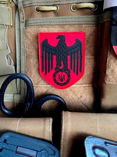 PVC military tactical morale patch "Roman eagle with trident" red/bk | eBay
