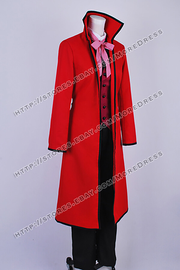 Black Butler Kuroshitsuji Cosplay Costume Grell Sutcliff Trench Coat ...