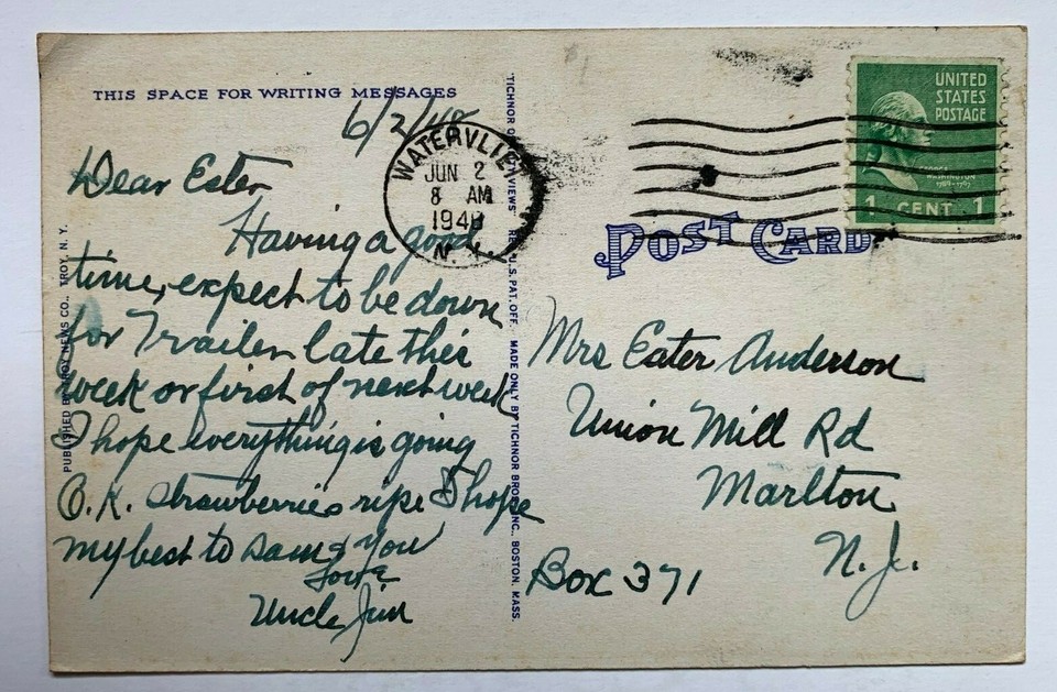 1948 NY Postcard Troy Rensselaer Polytechnic Institute RPI The Approach ...