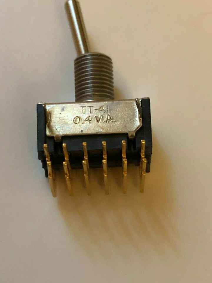 New Tyco TT41NGRA9T1/4 4PDT 0.4A 20V PCB Mountable Toggle switch gold ...