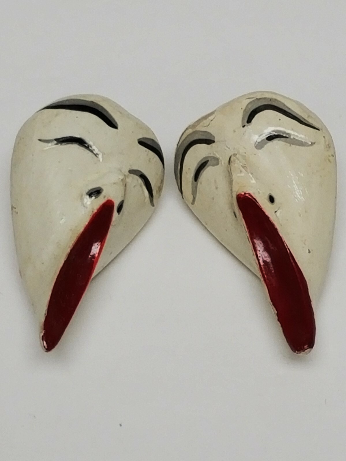 Antique Japanese Mempo, Men-yoroi Noh Theatrical Mask HP Wood Clip ...