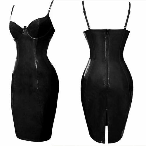 Womens Plus Size Clubwear Bodycon Club Dresses Slit Skirt V-neck Zipper ...