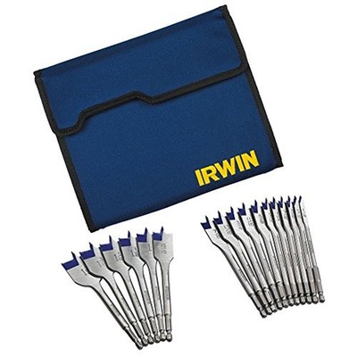 IRWIN SPEEDBOR Blue-Groove Spade Bit Set with Storage Case, 17-Piece ...
