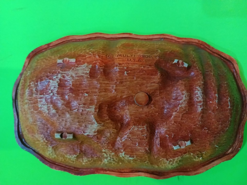 Multi Products Inc USA Faux Wood Tray Dish Doe & Buck InThe Woods Scene ...