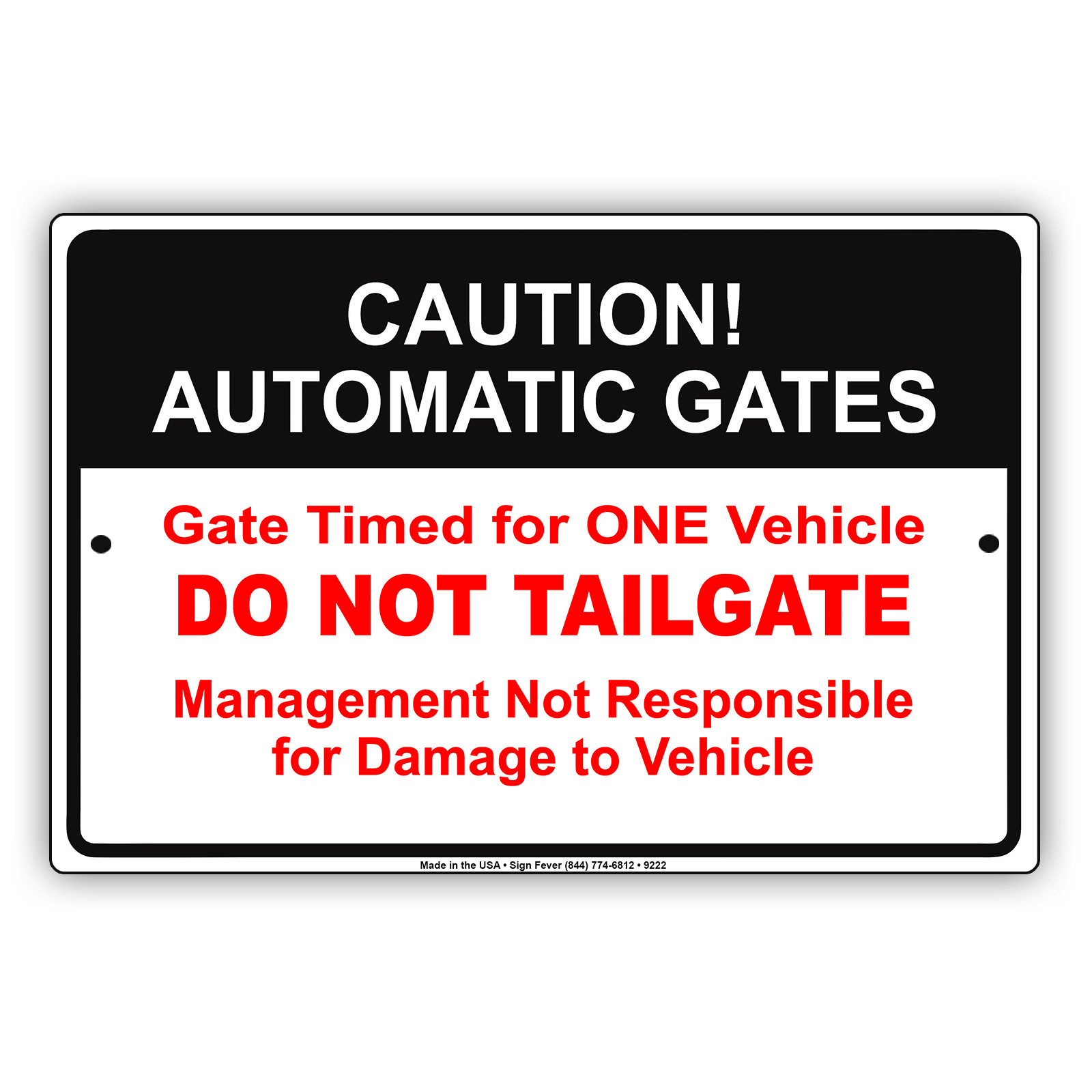 Caution Automatic Gates Do Not Tailgate Art Decor Novelty Aluminum ...