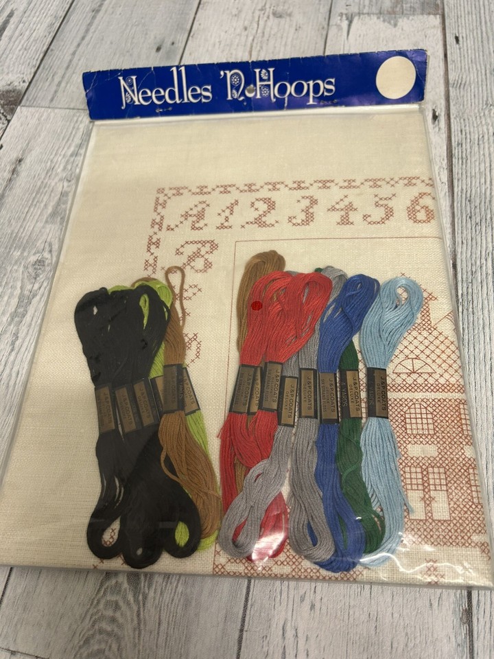 Needles N Hoops Needlework Sampler Kit #187 School Days 13.5" x 15" NEW ...