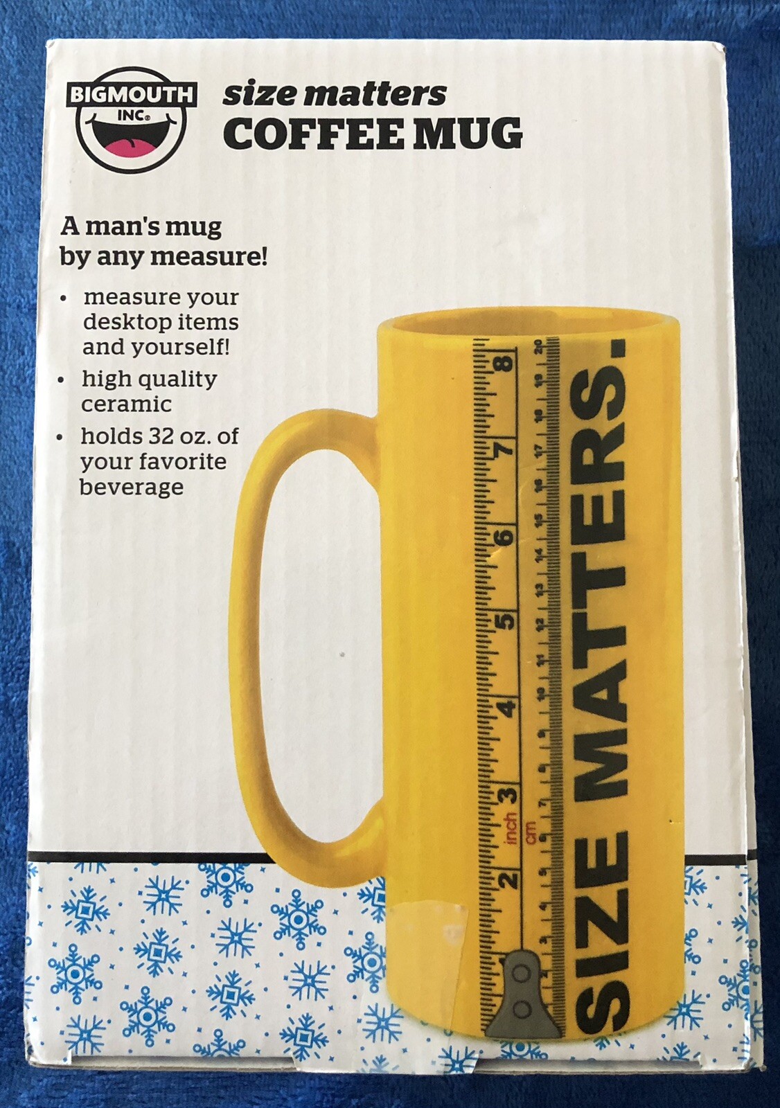 Size Matters Coffee Mug Yellow Ruler 32 Oz Ceramic Cups Bigmouth Inc ...