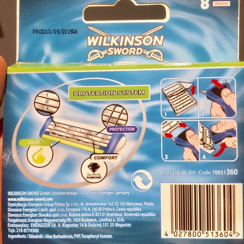 Wilkinson Sword Protector 3 Refill Razor Blades - 8 Pieces for sale ...