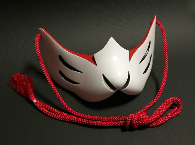 Fox Kitsune Half Mask Gothic FRP Cosplay Unisex Halloween JPN Artist | eBay