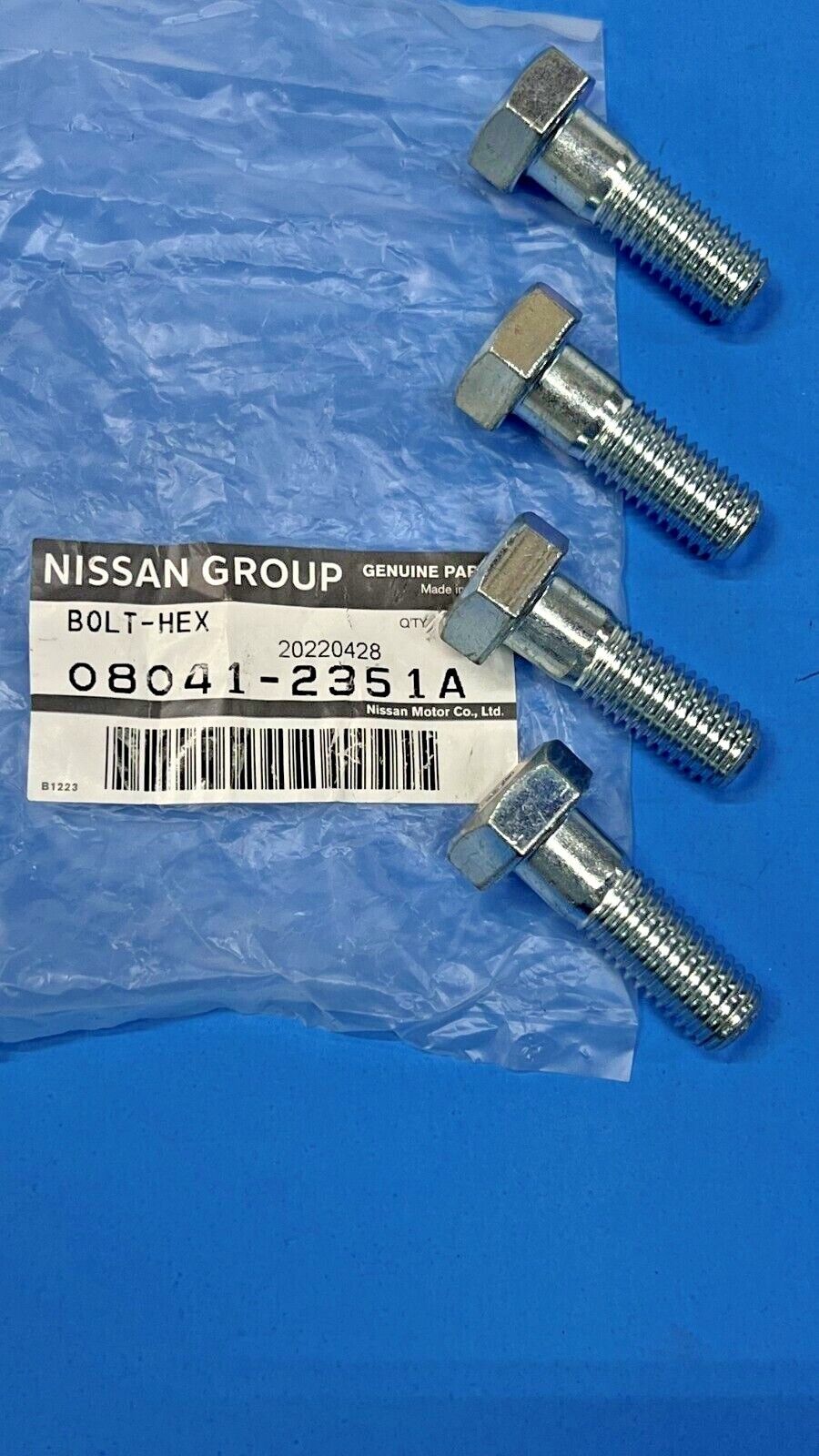 4-Pc Pack Genuine Nissan & Infiniti 080412351A Models Hex Bolt 08041 ...