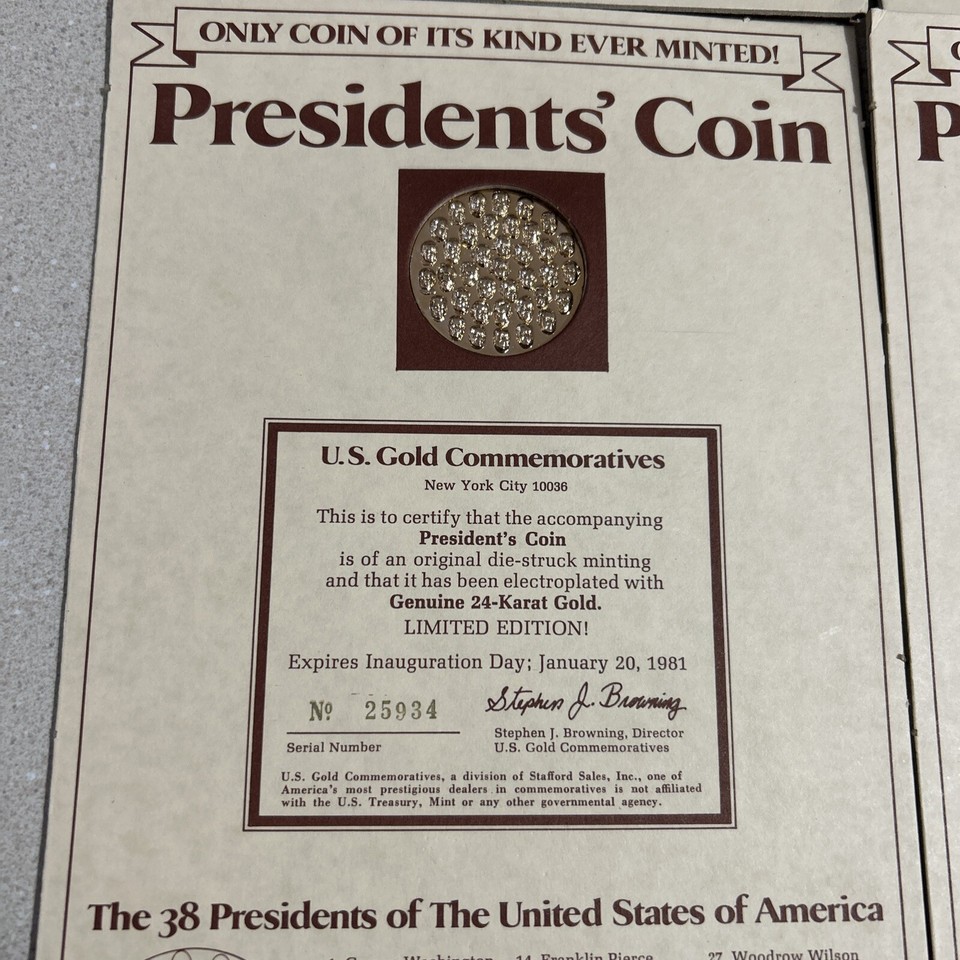 4 Vintage 38 Presidents Of The United States Gold Coin 1776-1980 | eBay