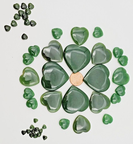 20 Pieces Natural Green Jade Heart shape Half Drilled cut 10 MM | eBay
