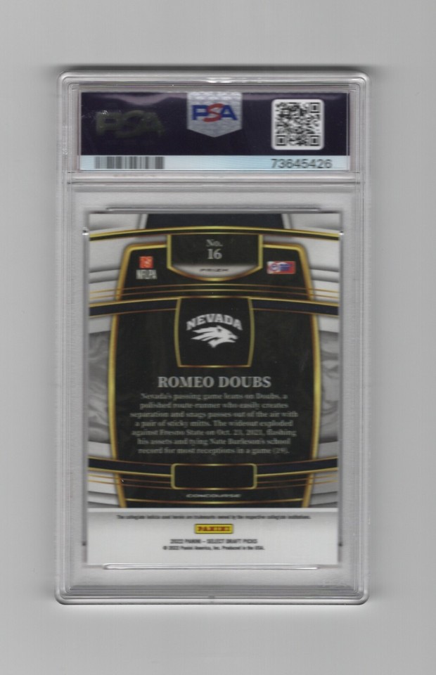 ROMEO DOUBS GREEN BAY 2022 SELECT RED LAZER PRIZM ROOKIE CARD PSA GEM ...