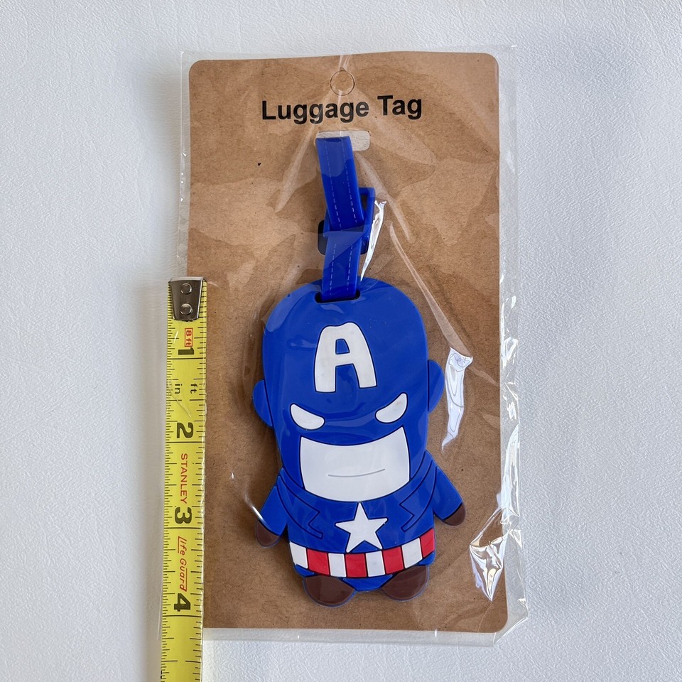 Captain America Luggage Tag 4” Marvel Avengers Travel Tag Blue | eBay