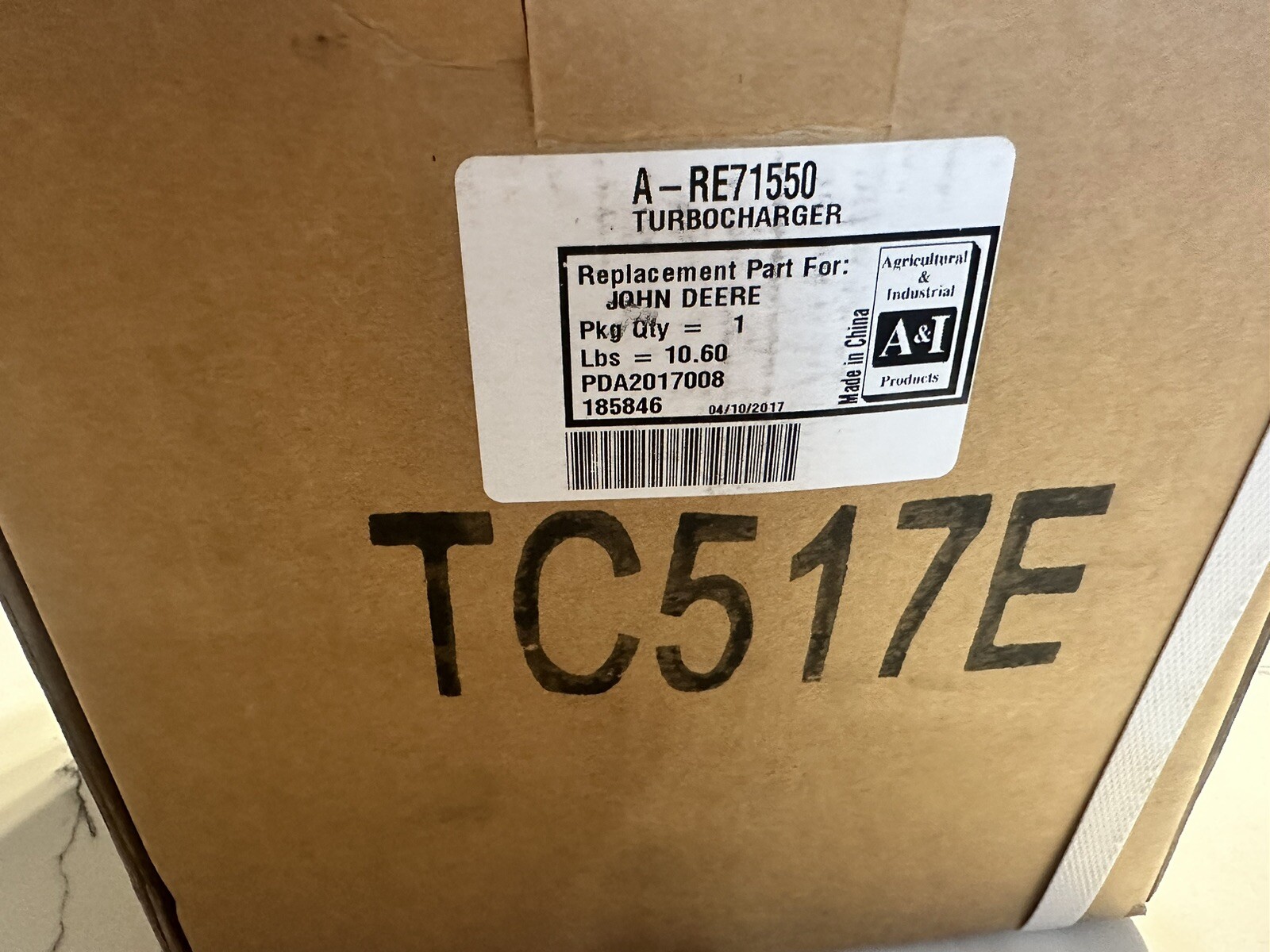 RE71550 TURBOCHARGER for John Deere TC517E | eBay