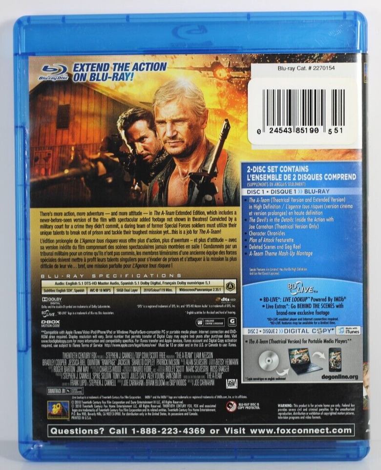 The A-Team (Blu-Ray, 2012) Bilingual Unrated Extended Cut | eBay