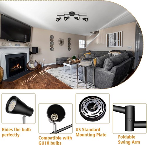 Ceiling Track Lighting Fixture,LED Track Light With Swing Arm,Ceiling ...