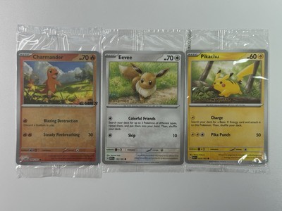 Charmander 004/165 EB Games Pikachu 025/165 Pokémon Together 151 Eevee ...