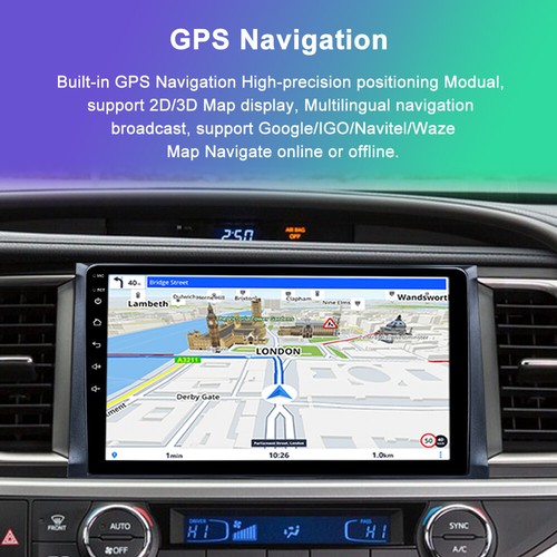 10" For Toyota Highlander 2014-2018 Android 13 Carplay Car GPS Stereo ...