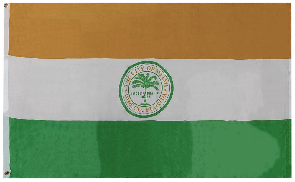 3x5 City of Miami Florida Dade County Flag 3'x5' House Banner Brass ...