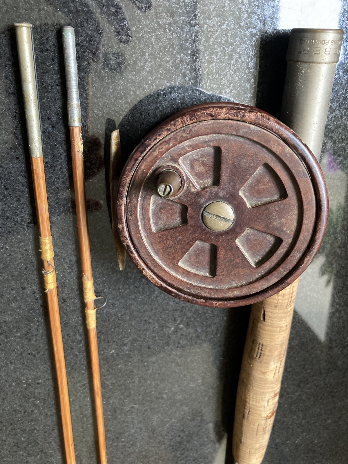 WEBER 3PC BAMBOO FLY ROD—8’ 6”-ALL ORIGINAL-RARE! Tip Fell Off Needs ...