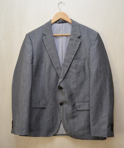 HUGO BOSS Colombo Wool/Linen Grey Blazer Size EU52 US42 P2P 22'4" | eBay