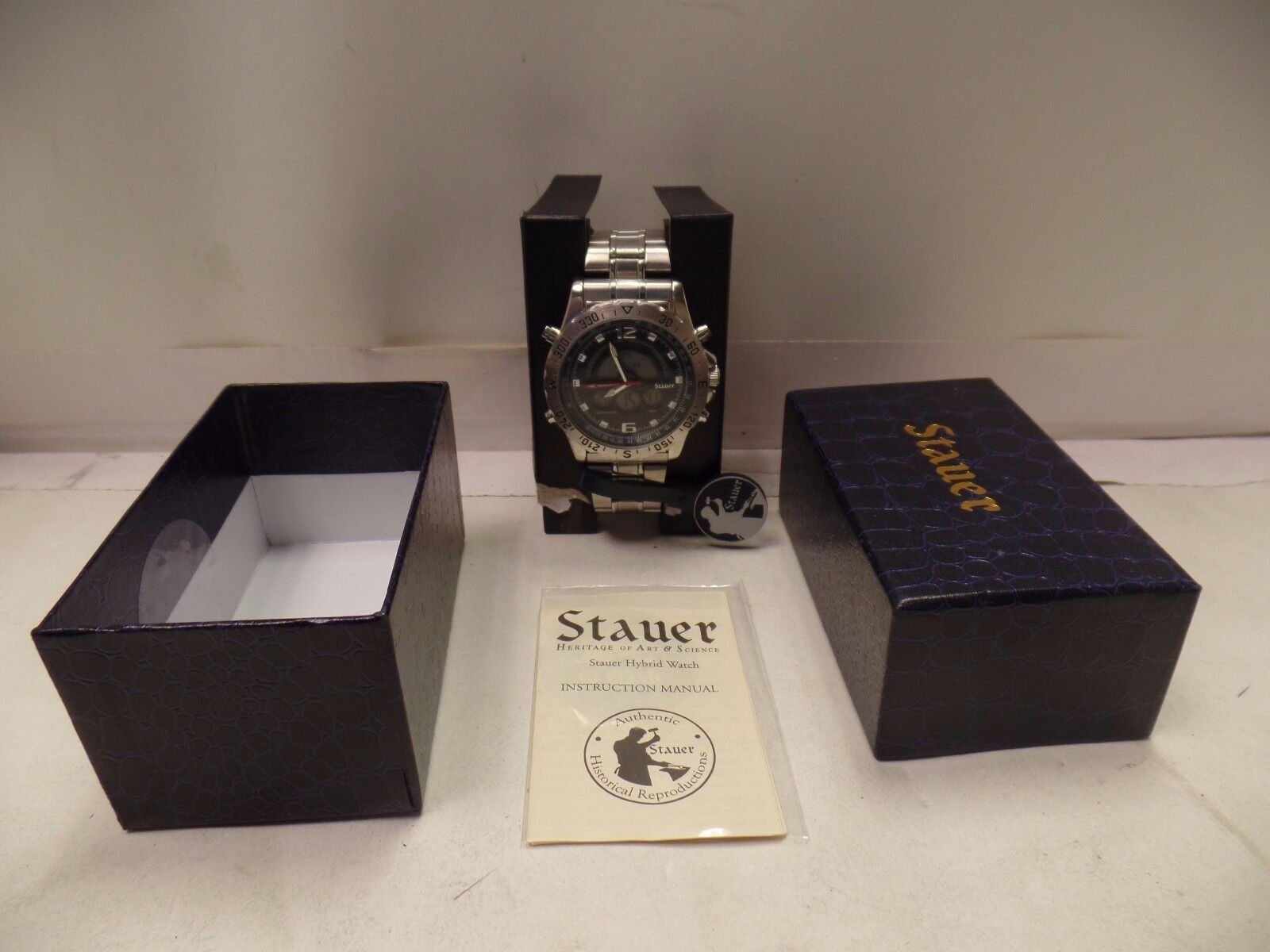 STAUER Chronograph Diver's Watch 19093 Analog Digital NEEDS NEW BATTERY ...