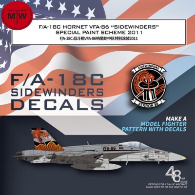 1/48 F/A-18C Hornet VFA-86 Sidewinders Special Paint 2011 Decals for ...