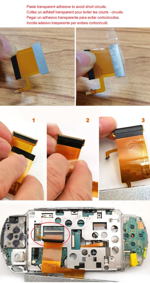 High Backlight IPS Screen Kit With Cable 500/1000 Luminance For PSP ...