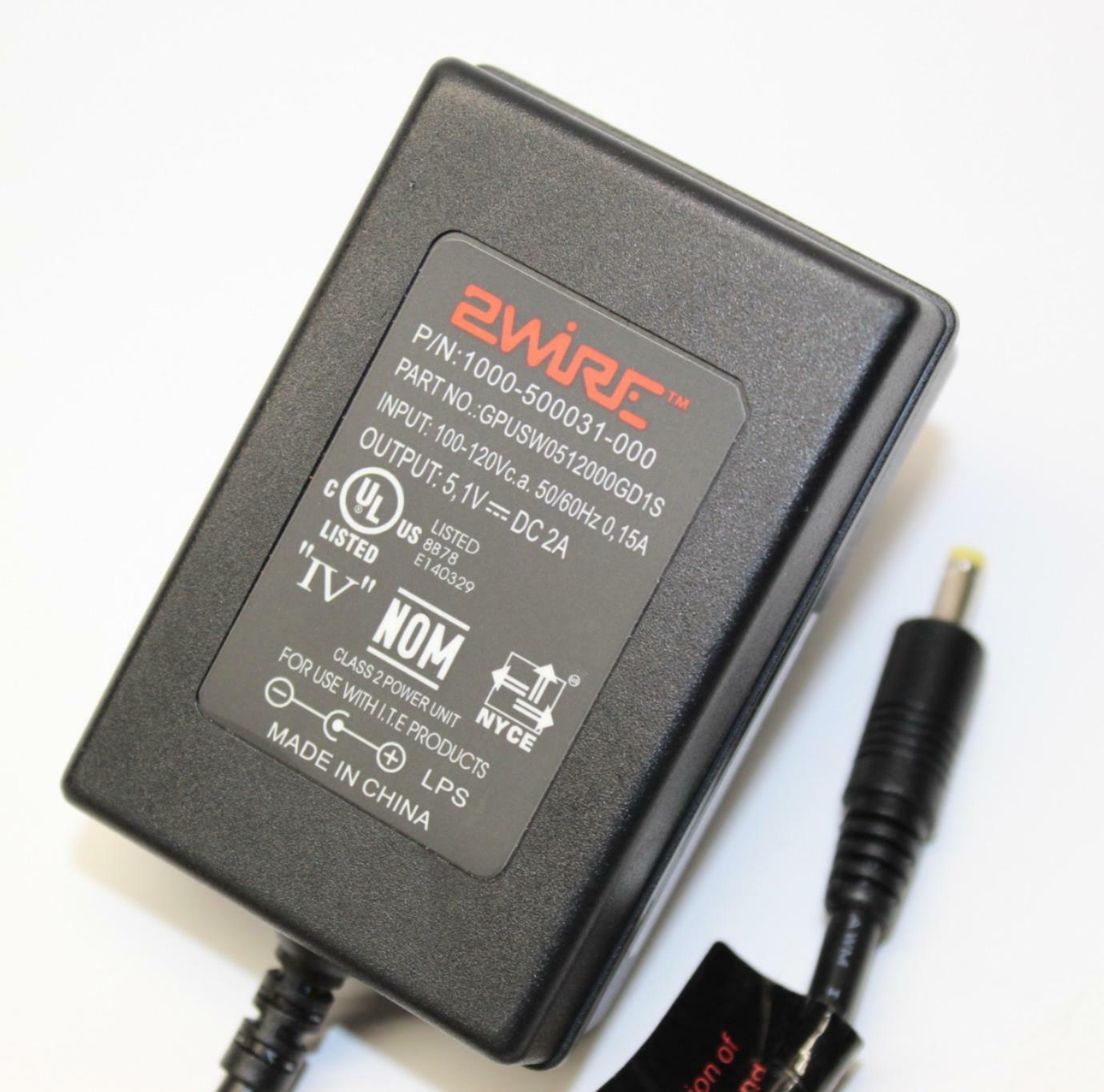 2Wire GPUSW0512000GD1S Power Supply Output 5.1V DC 2A Transformer ...