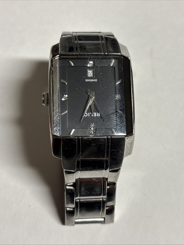 Relic Diamond ZR77144 Mens Tank Watch 50 Meters Water Resistant | eBay