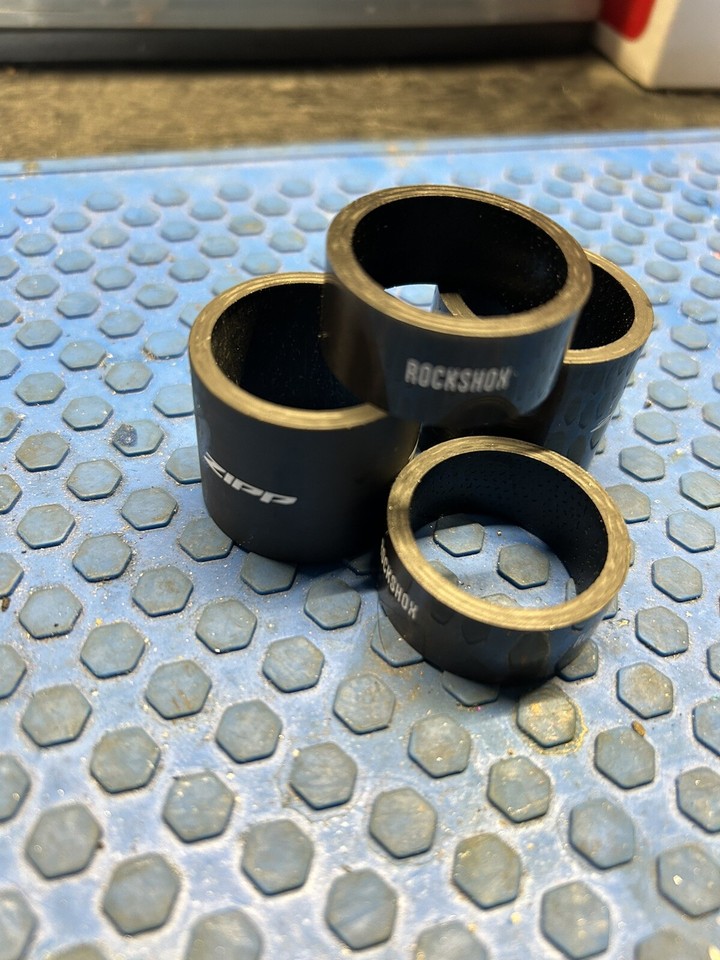 LOT of Zipp / Rockshox Carbon Headset Spacers 1-1/8 Threadless Road ...