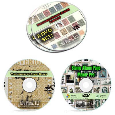 34,000 Printable Stamp Album Pages w/ Vintage Stamp Collection Books, 4 ...