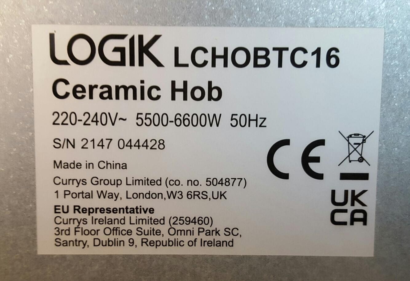 Logik+LCHOBTC16+Electric+Ceramic+Hob+-+Black+60cm for sale online | eBay