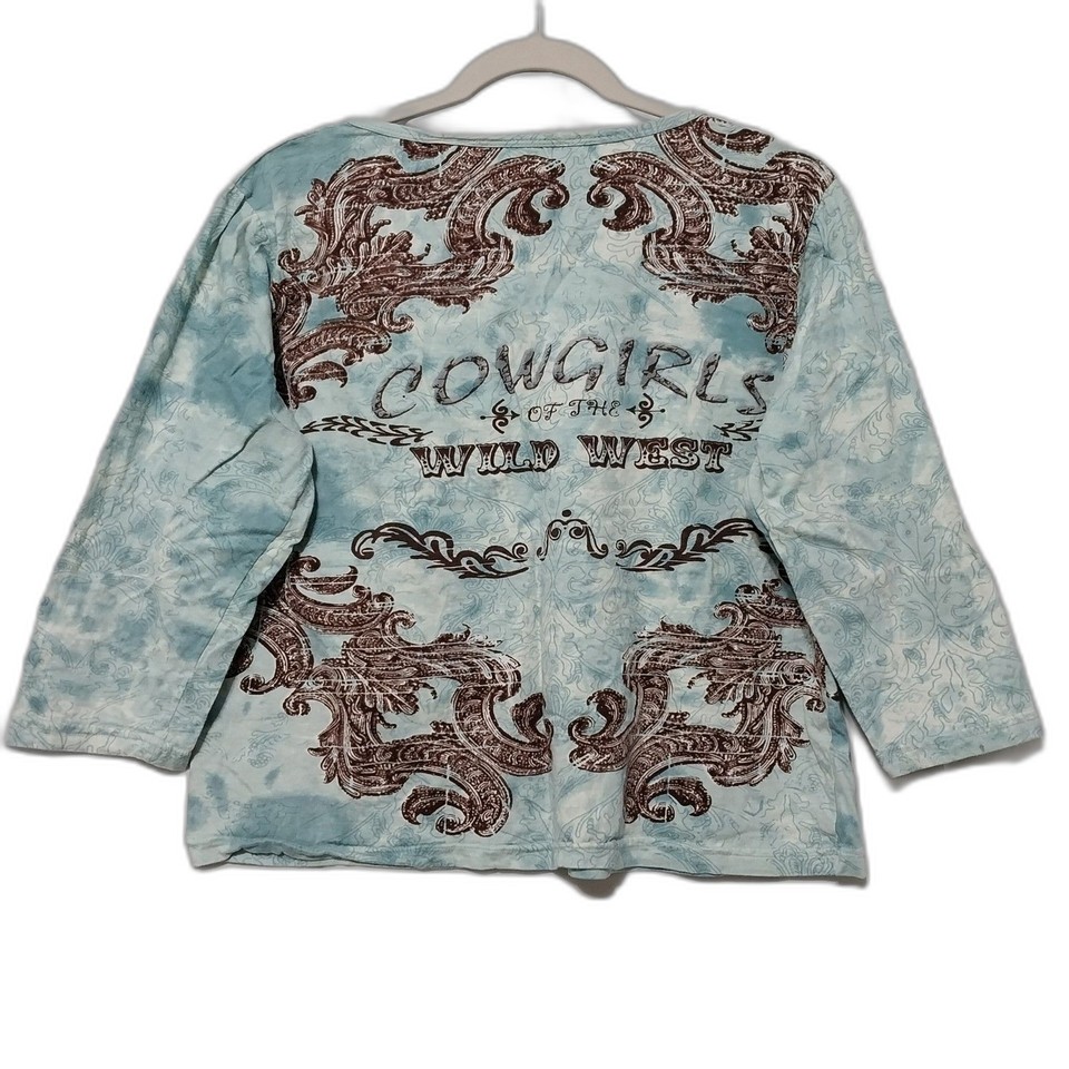 Take Two Clothing Co shirt Womens Medium blue Cowgirls graphic ...