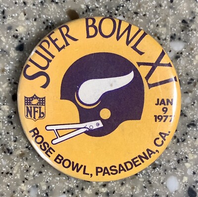 Minnesota Vikings Super Bowl XI January 9th, 1977 Pin Rose Bowl ...