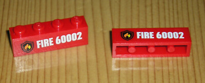 Lego 2 x Basic 1x4 3010 aus Set 60002 60004 Aufkleber rot ( T 20 ...